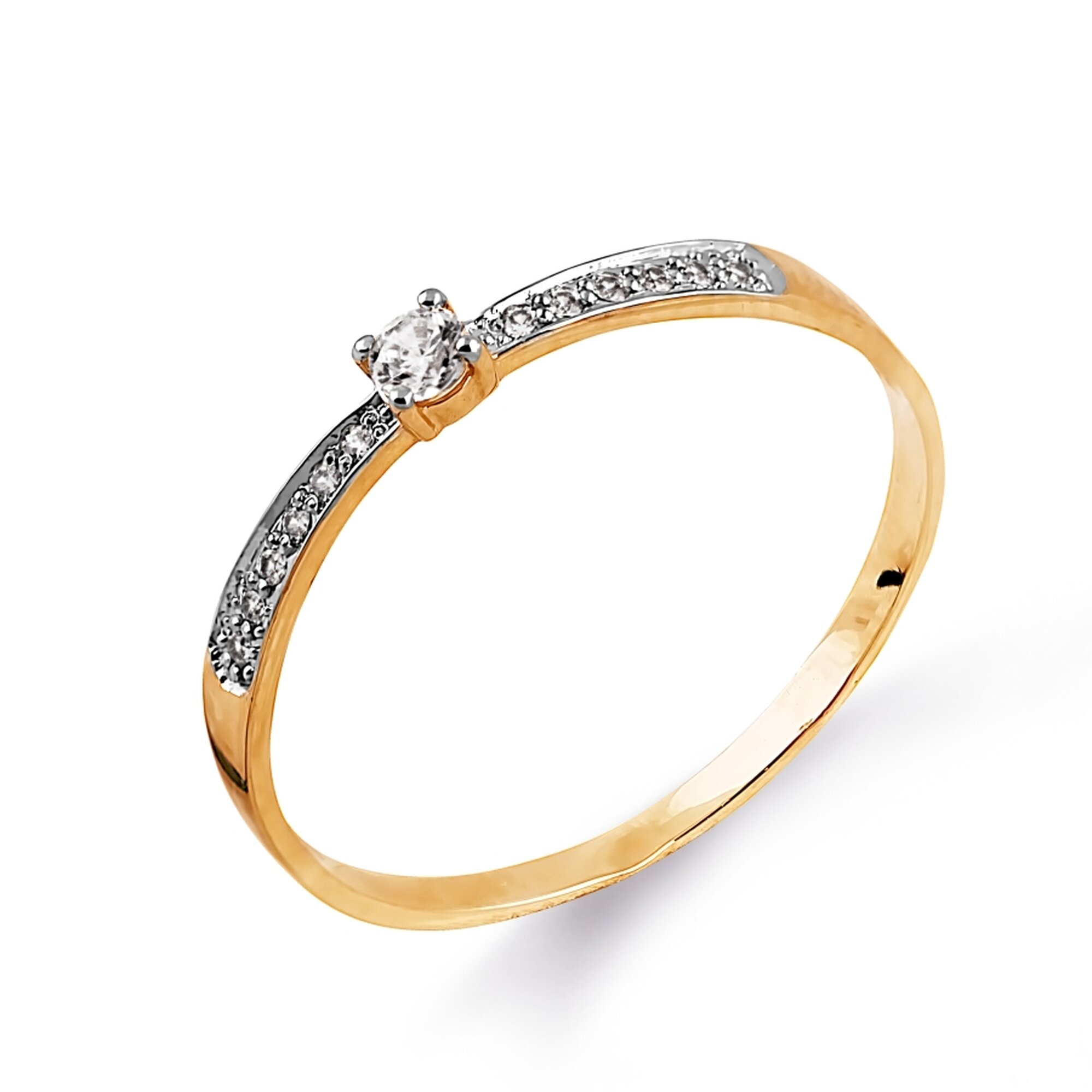 Кольцо, красное золото, 585 проба, фианит