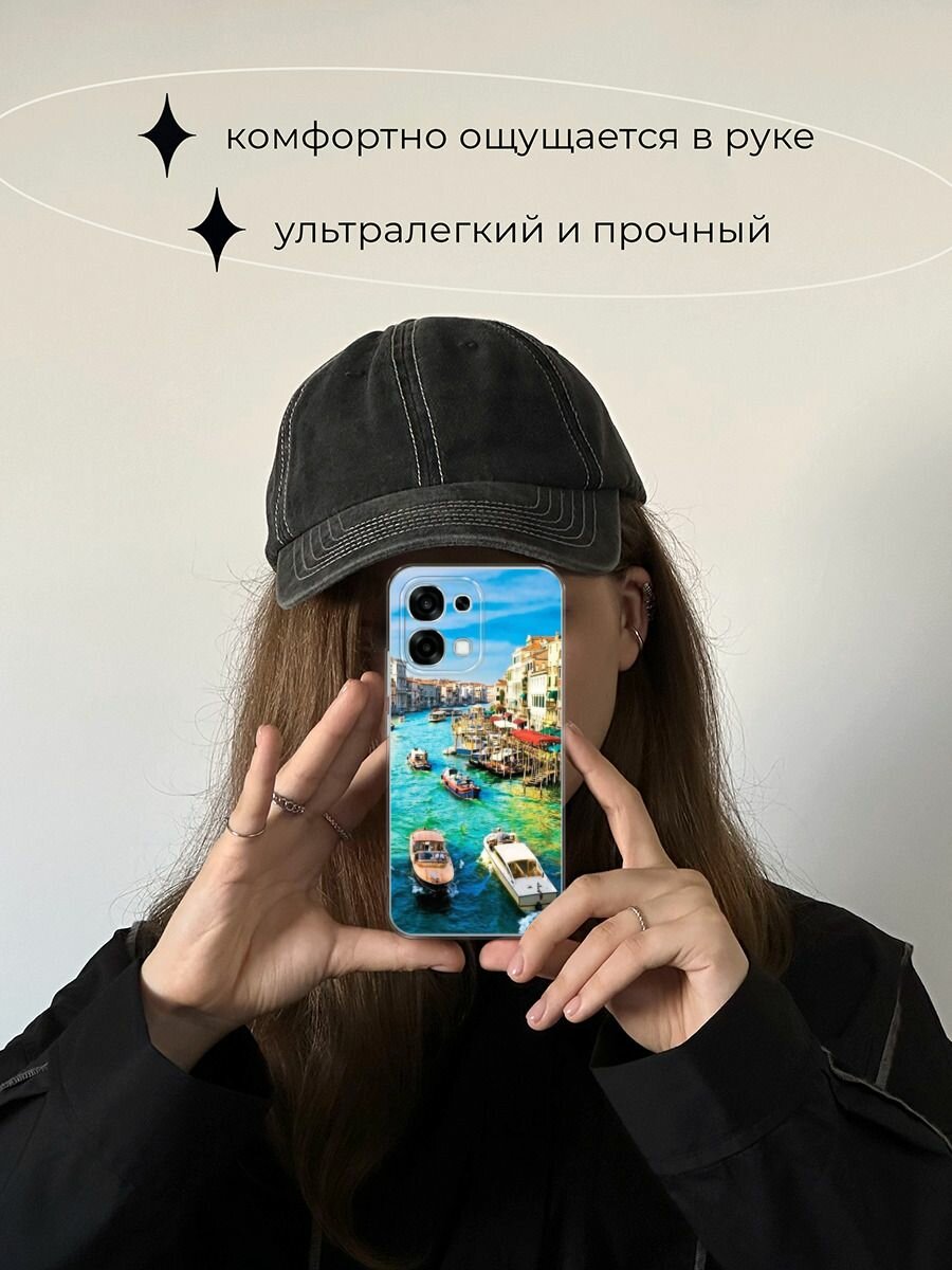 Силиконовый чехол на Oppo A6 Pro / Оппо A6 Про с принтом каналы венеции — фото 1