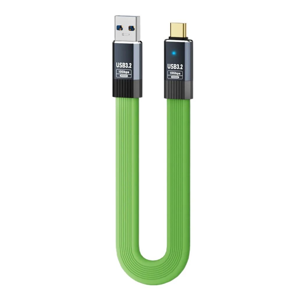 USB Type-C кабель, 20см, зеленый