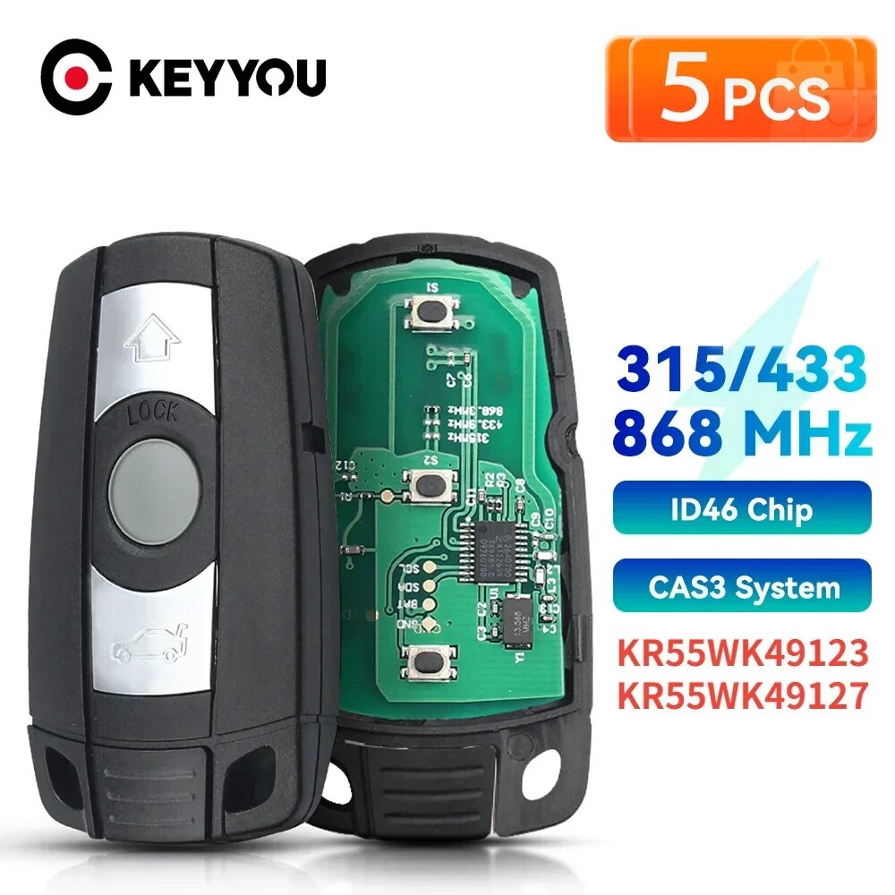 Автомобильный ключ для BMW 1/3/5/7 X5 X6 E60 E61 E70 868Mhz