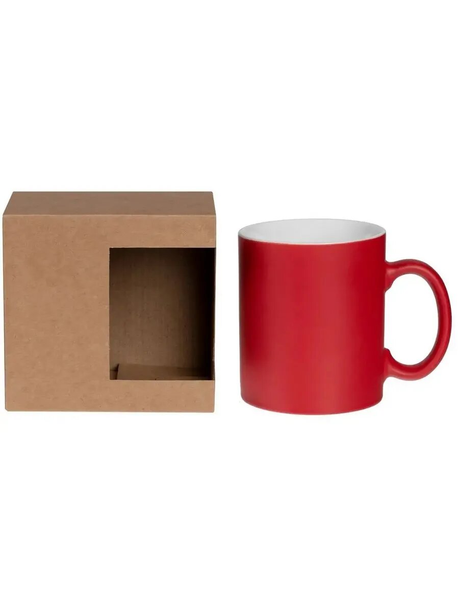 Крафтовая коробка для кружки с окном