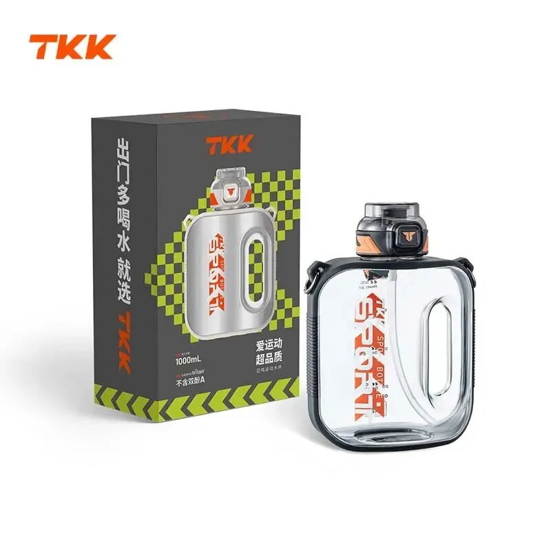 TKK Спортивная бутылка для воды 1000мл пластиковая, для спорта, фитнеса