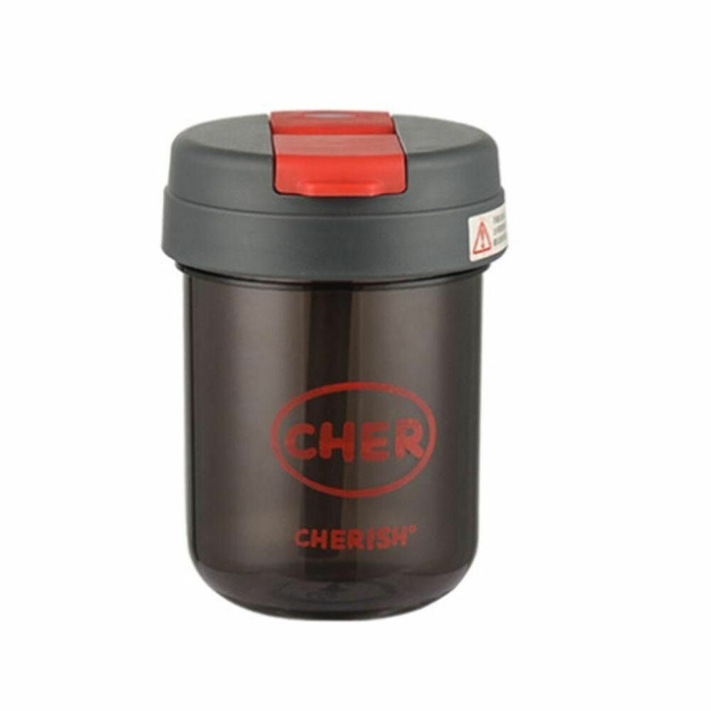 Детская пластиковая бутылка для воды объемом 300 мл с трубочкой, удобна для переноски.