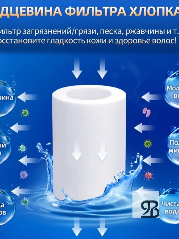 Фильтр для душа многоразовый для очистки воды от ржавчины, песка и органики, с 7 картриджами в комплекте — фото 1