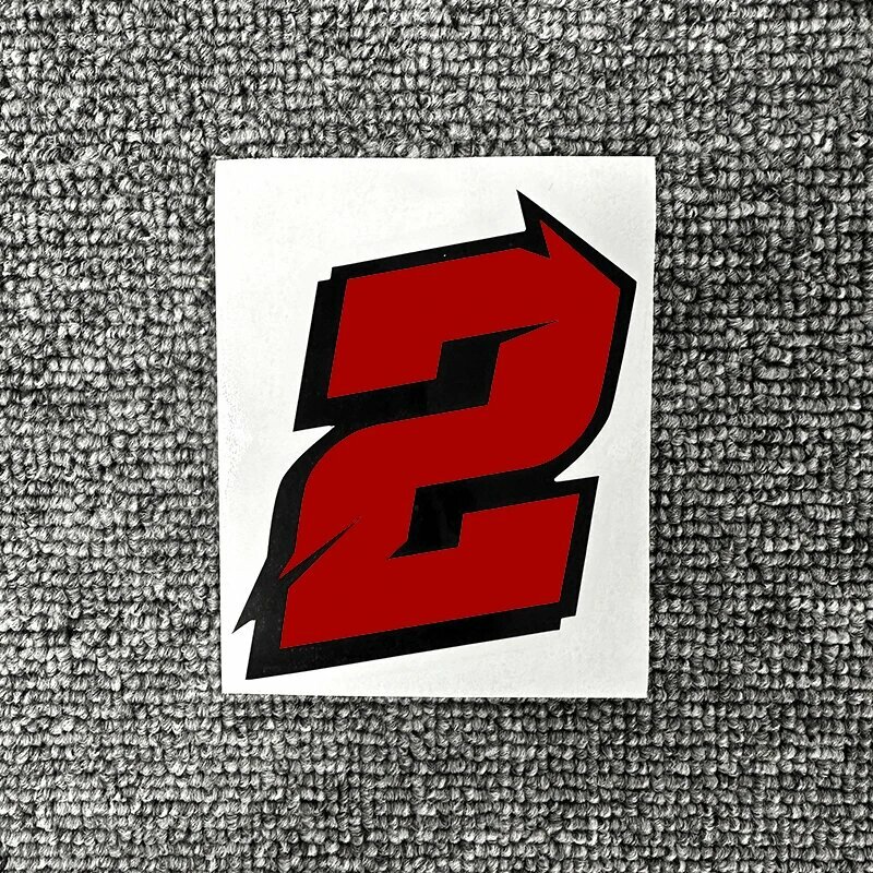 20951 # Наклейка гоночного номера, 0123456789 Красный цвет и черная рамка для мотоциклов, шлемов, автомобилей, внедорожников, ноутбуков