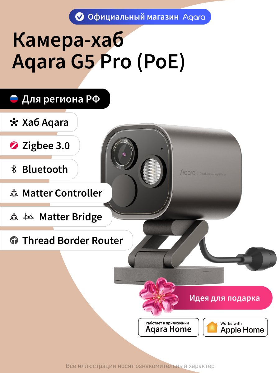 Умная камера и центр умного дома (хаб) Aqara G5 Pro CH-C03D, PoE, графитовый