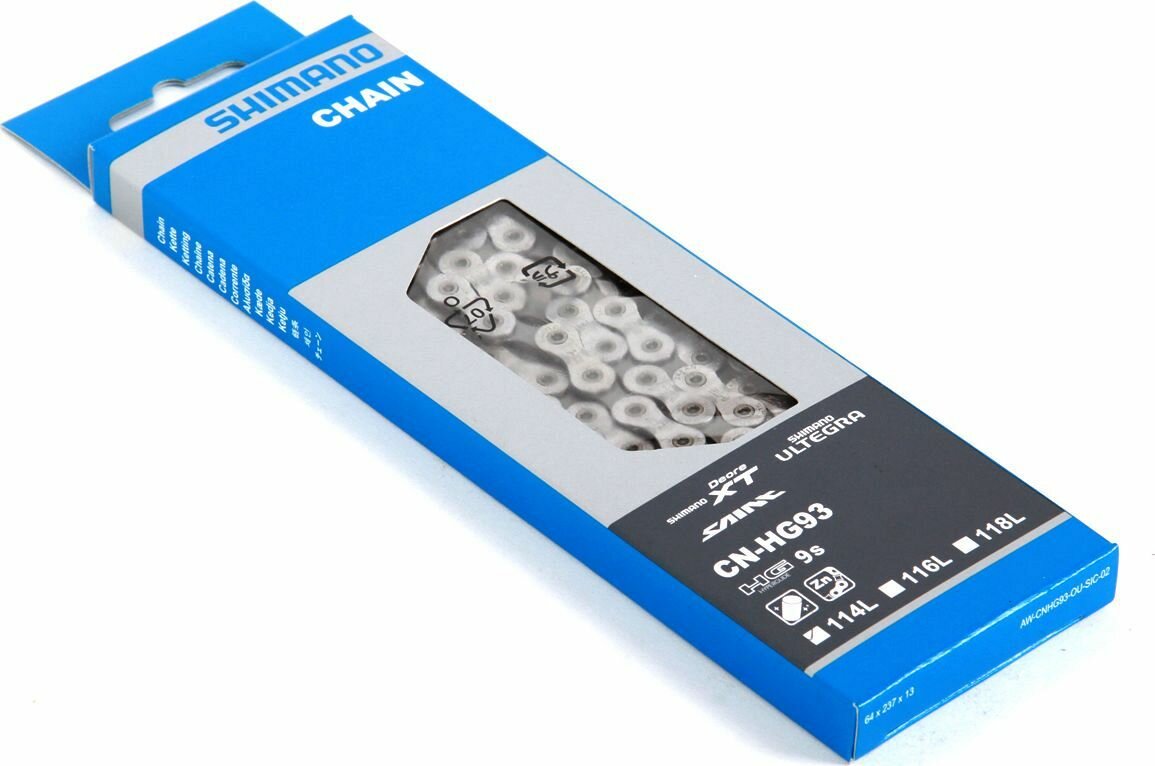 Цепь Shimano HG93, 9ск, 116 зв, амп. пин