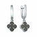 Серьги Diamant online, серебро, 925 проба, родирование, оникс, длина 2.4 см, , ч...