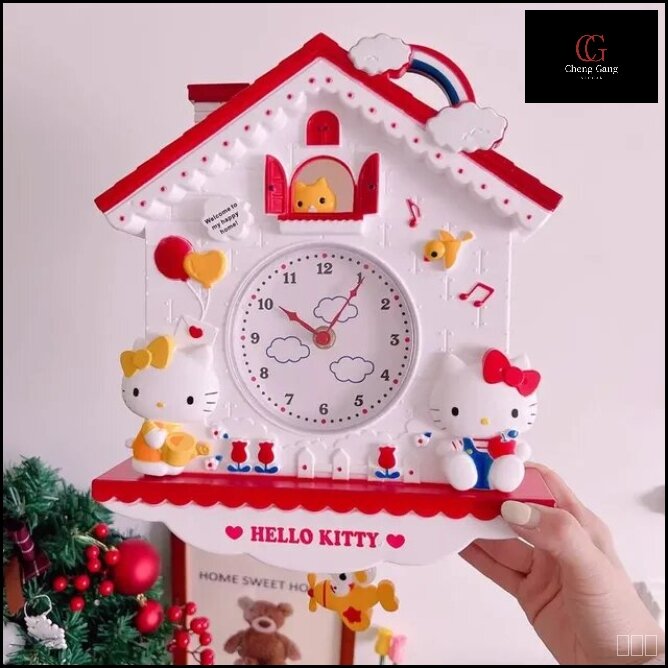Милые настенные часы Sanrio My Melody Pink для спальни, подвесные часы Hello Kitty Kawaii Room