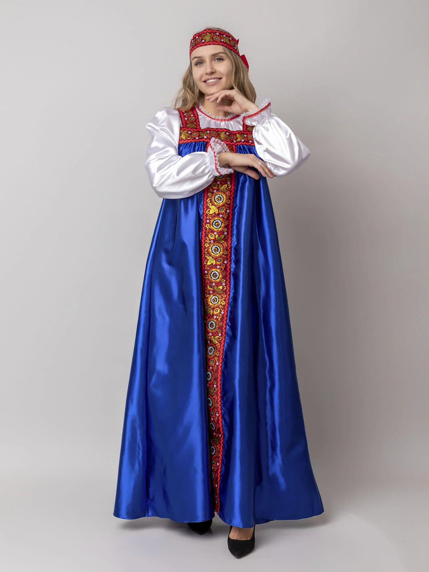 Карнавальный костюм взрослый "Марья Искусница" женский народный с повязкой