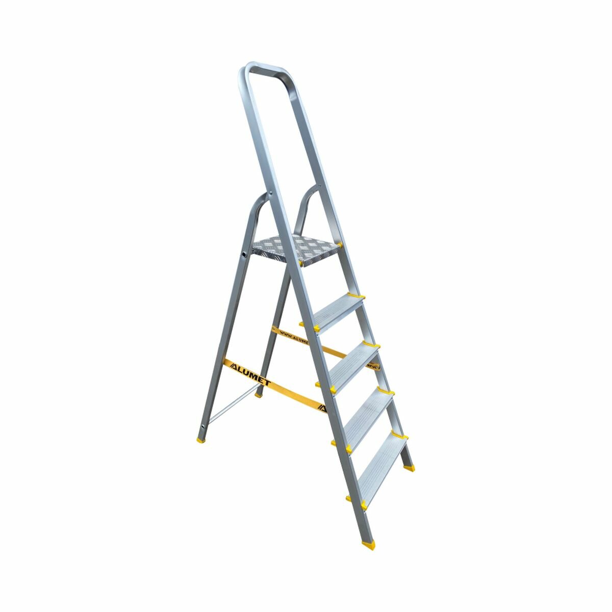 Стремянка С Анодированным Покрытием Alumet Серии Ара 5 Ступеней, Рабочая Высота 3.02 М, Нагрузка 150 Кг.
