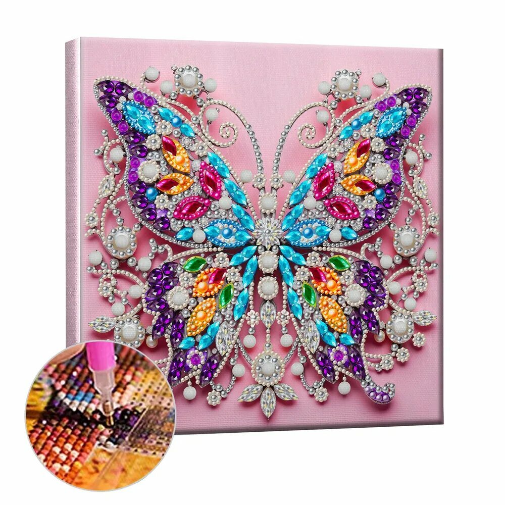 Диамантная картина DIY с круглыми, фигурными и перламутровыми стразами, 29 29 см