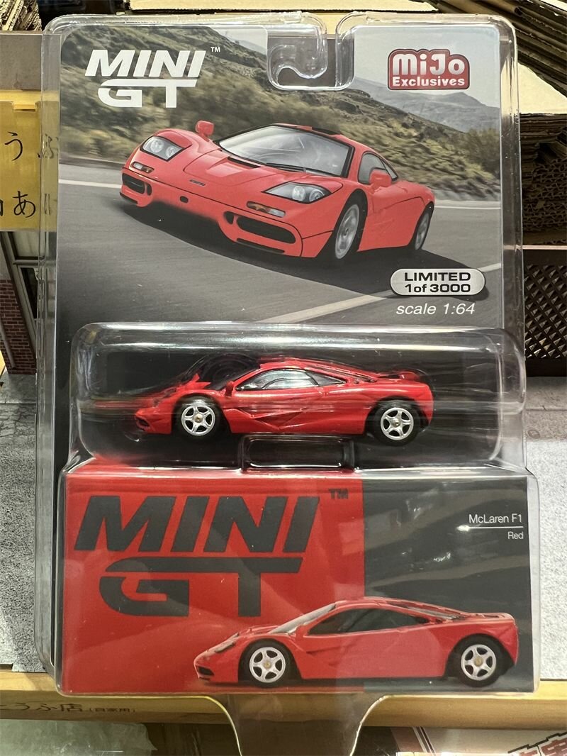 MINI GT x Majorette, литая коллекционная машинка 1:64(654-Макларен F1 красный)