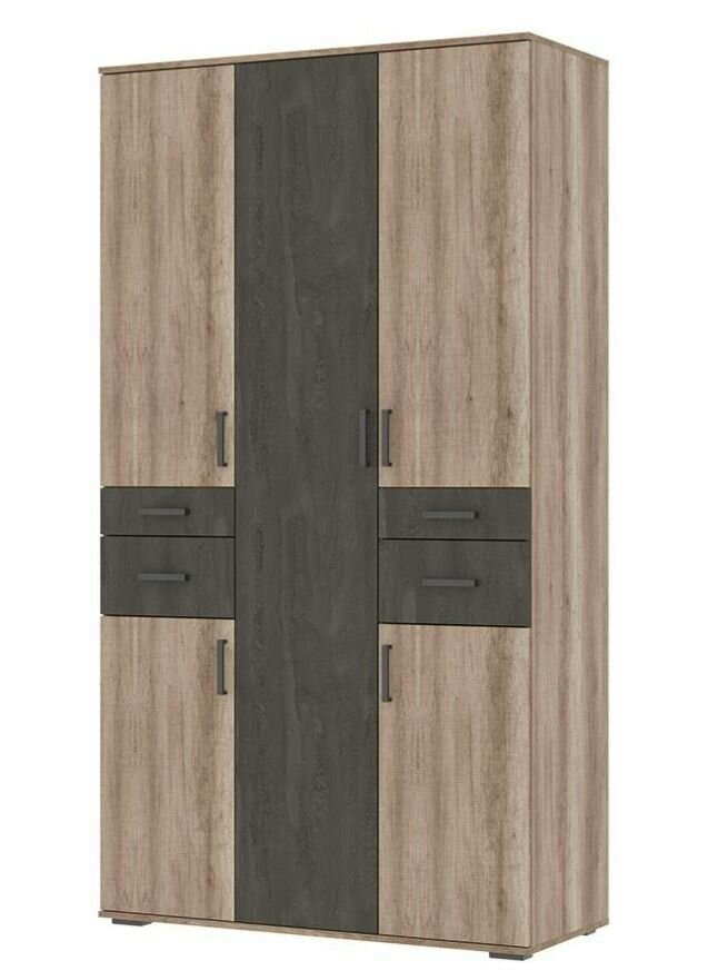 Шкаф распашной, 120х50х220 см, 3х створчатый с ящиками, Нельсон ШК 02