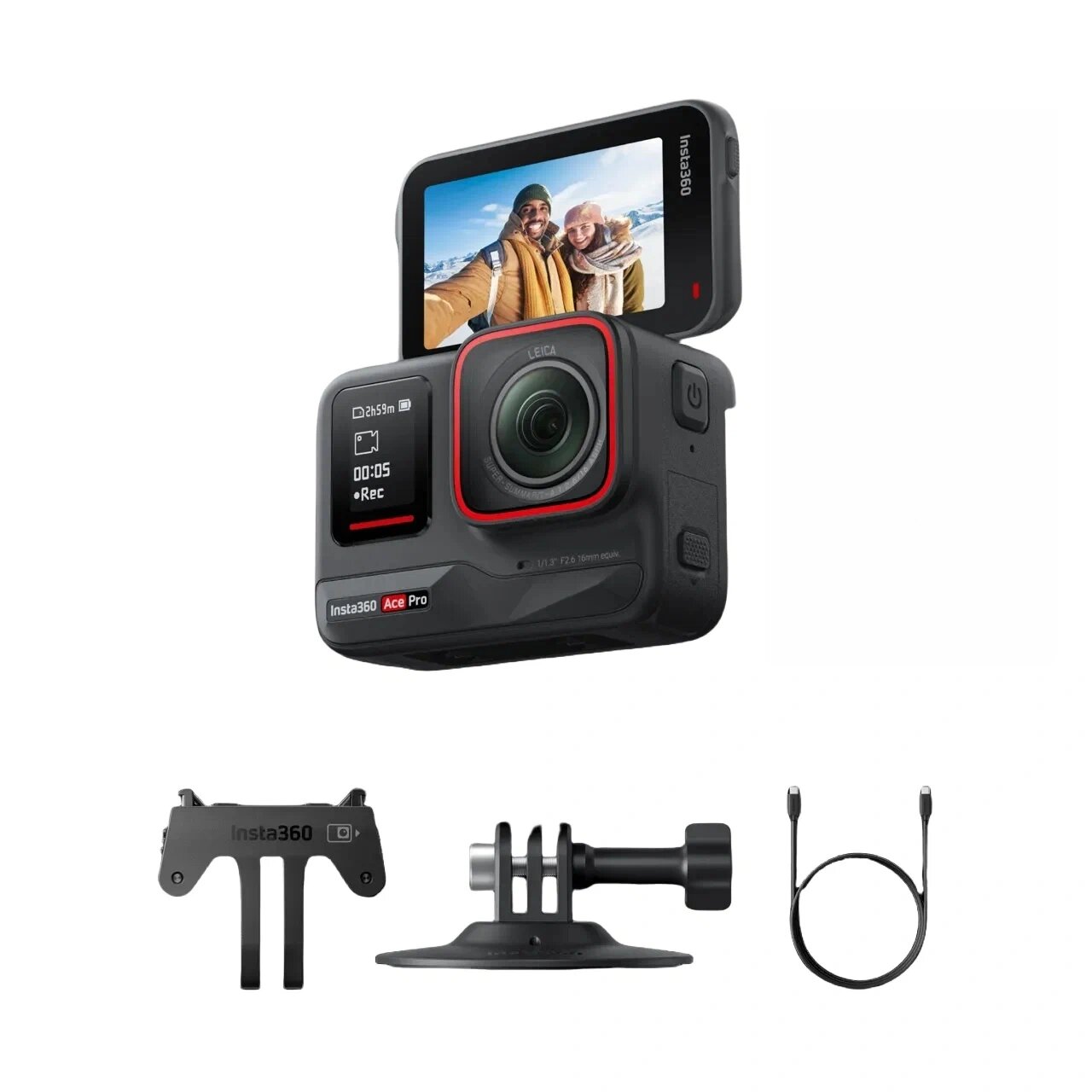 Экшн-камера Insta360 Ace Pro Standard Bundle матрица 1/1.3, запись 8K видео, поддержка Active HDR и Slow Motion 4K120fps