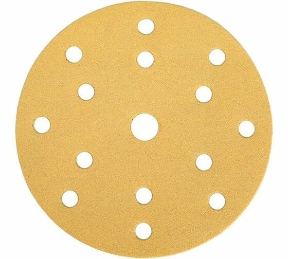 Шлифовальный круг Interflex Gold AP215C 150 мм, на липучке, 15 отверстий, Р100