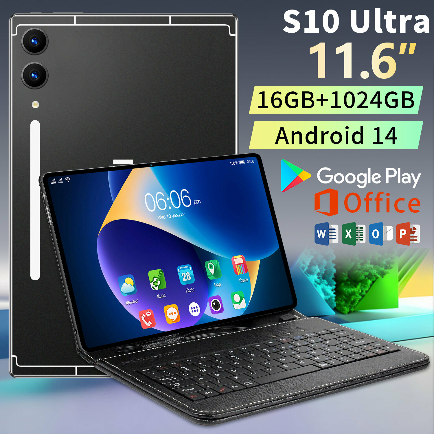 Игровой планшет S10 Ultra с клавиатурой и мышью, 11.6", 16GB/1TB, 8800mAh, Android 13