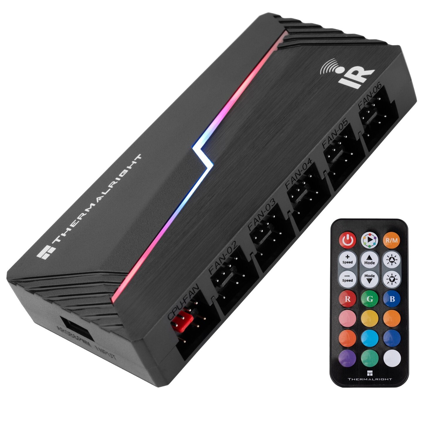 Разветвитель Thermalright TL-ARGB и FAN HUB x12 IR контроллер для 12 вентиляторов и ARGB устройств, пульт ДУ