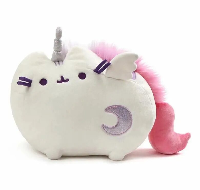 Мягкая игрушка Кот Пушин (Cat Pusheen) единорог с крыльями. Плюшевая игрушка для девочек, со звуком и светом — фото 1