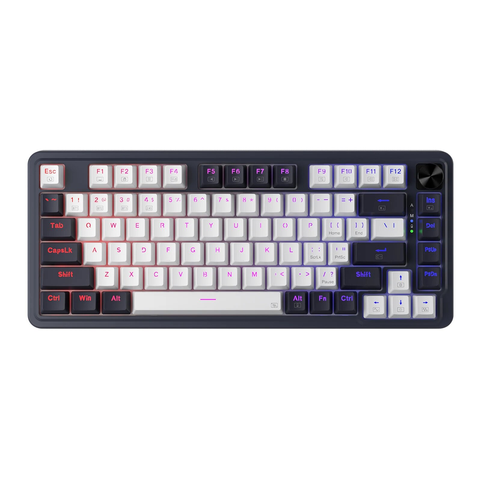 Redragon K673 PRO 75% игровая клавиатура с беспроводной прокладкой RGB, 3 режима, 81 клавиша, компактная механическая клавиатура, красный переключатель с возможностью горячей замены
