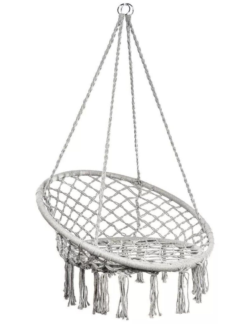 Гамак плетеный, 60х80х120 см, хлопок, металл, серый, 80 кг, C060034