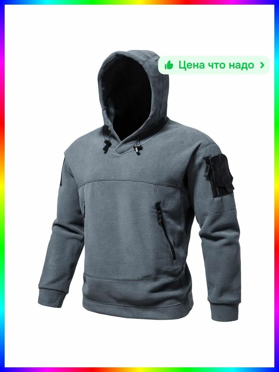 Тактическая толстовка из флиса, ветрозащитная, для активного отдыха