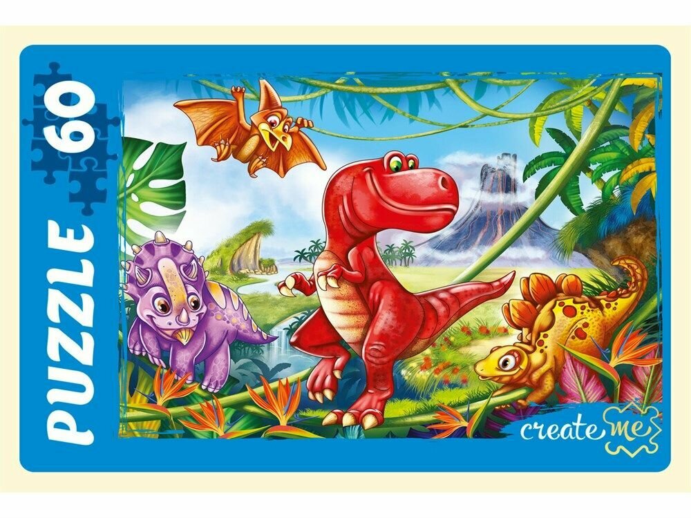 Puzzle/пазлы 60 элементов "Мир динозавров №36" (П60-6310)