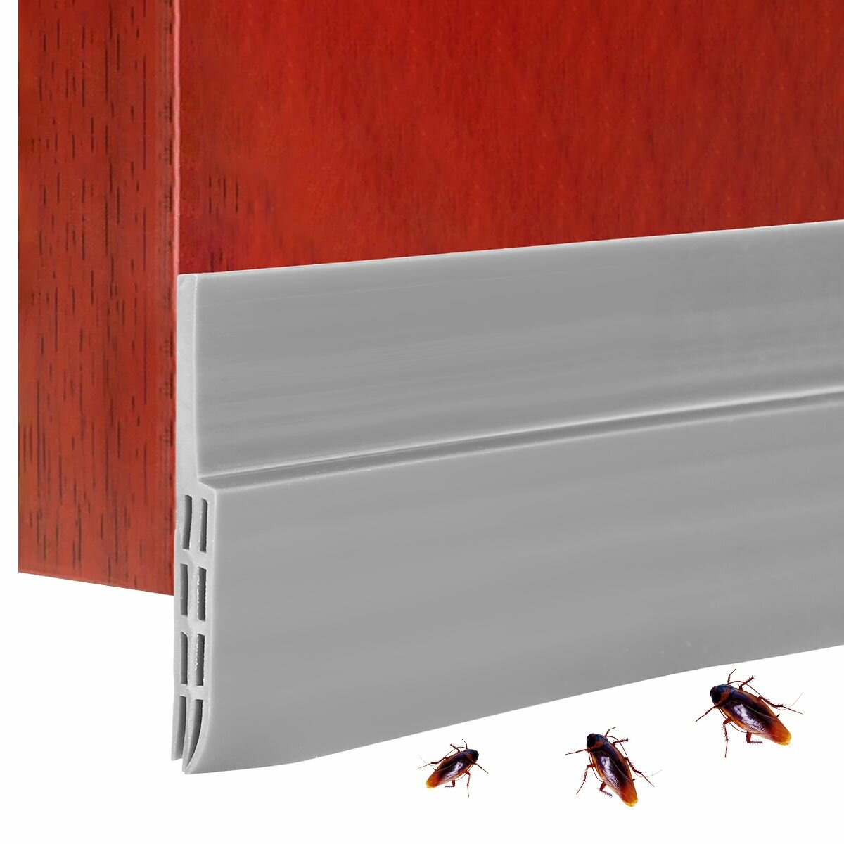 Уплотнитель для дверей, самоклеющийся силиконовый. Защита от сквозняка и насекомых коричневый Резина 1 метр