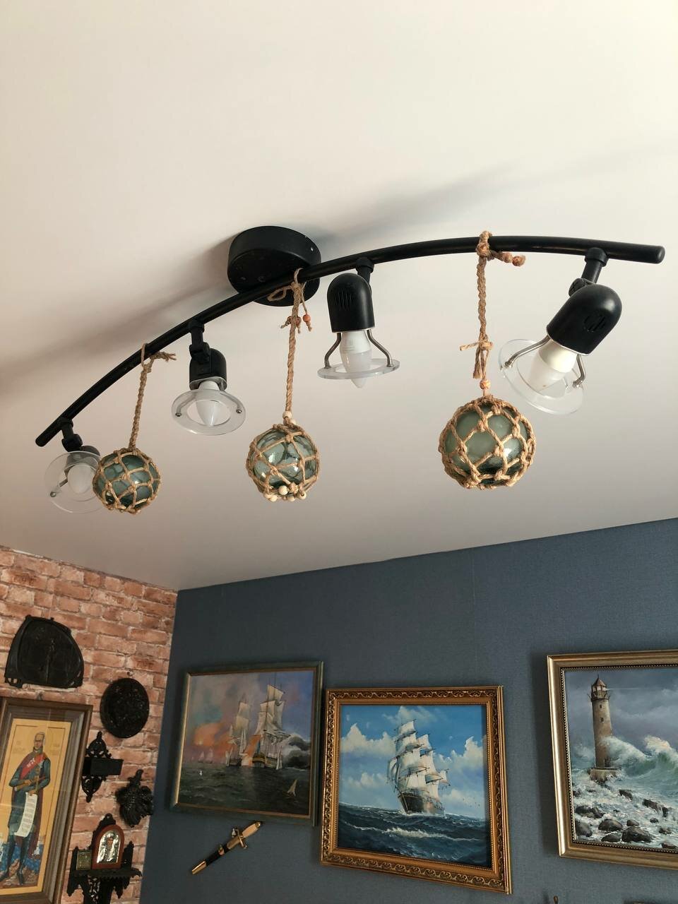 Кухтыль рыболовный декорированный, Япония морская капля любви, 8см, 100 лет, стекло, в оплетке