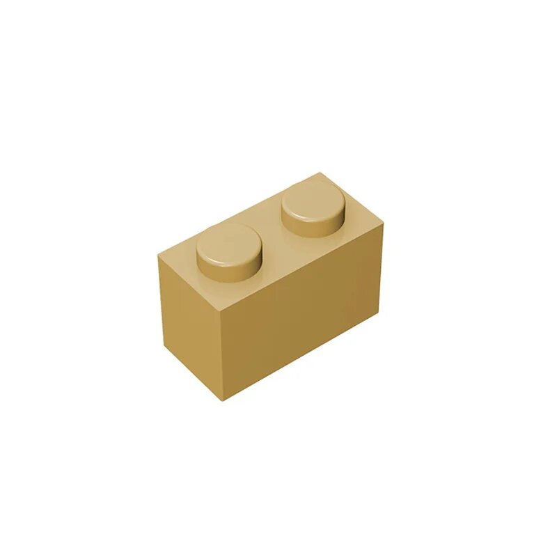 Пластиковый кубик Lego 1x2, Бежевый