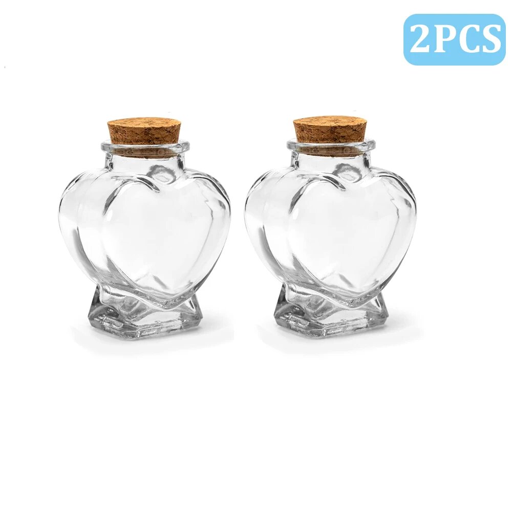 Стеклянные бутылочки в форме сердца 2PCS