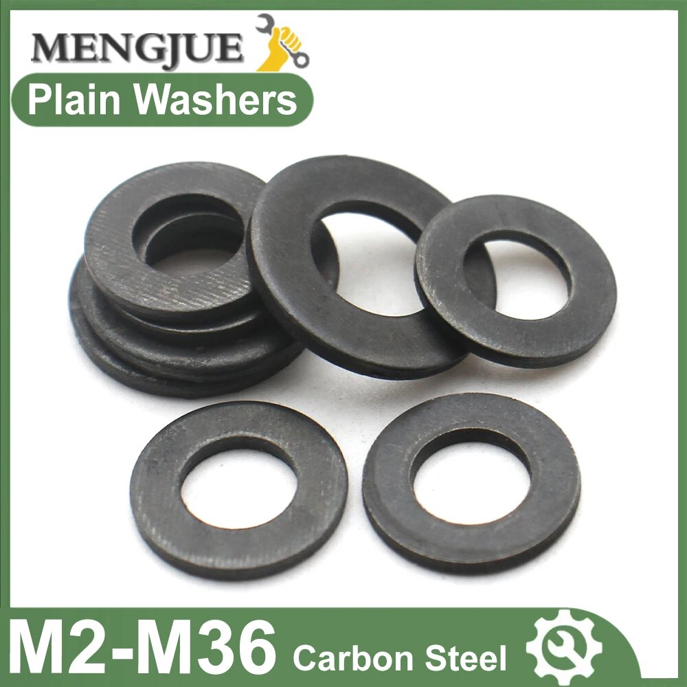 Шайбы М2-М36 черные углеродистые стали MENGJUE M5x10x1(50pcs)