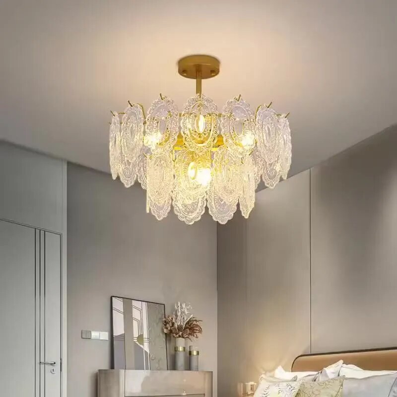 Ronaldo lighting Люстра E14 с двойным остеклением, золотого цвета, для гостиной, спальни, кабинет — фото 1