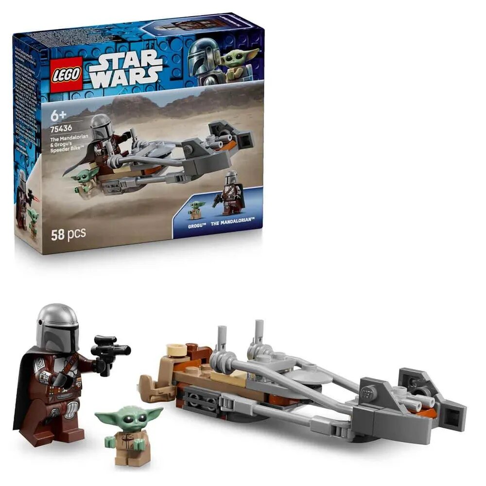 LEGO Star Wars: Мандалорец и спидер Грогу 75436 творческий набор для детей от 6 лет и старше (58 предметов)