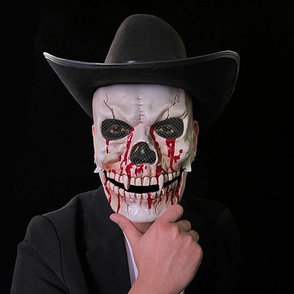 Маска Череп кровавый, на Хэллоуин, размер 25 см, Blood Skull — фото 1