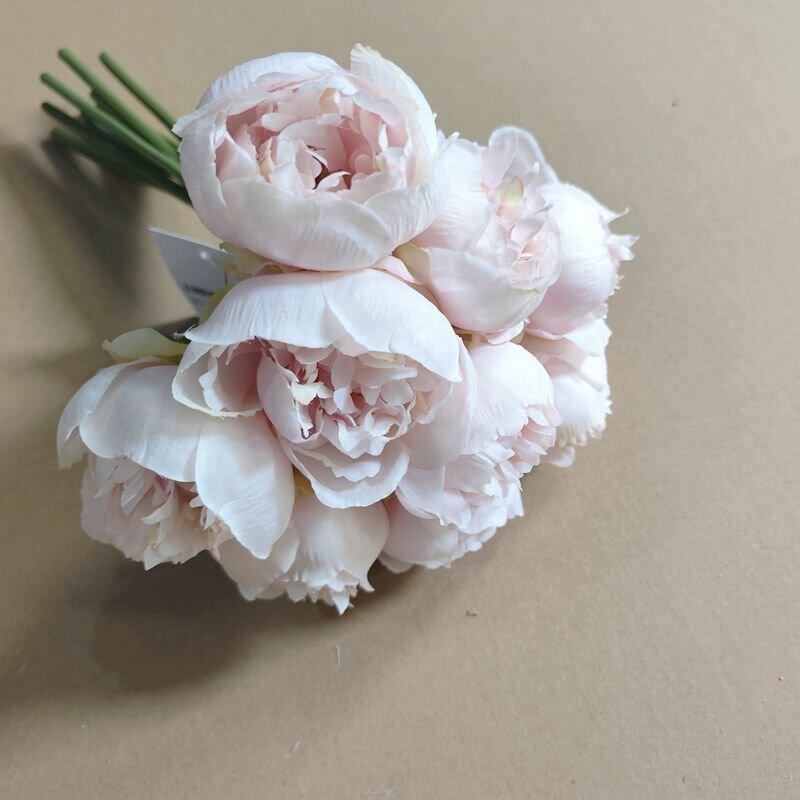 Букет из 9 искусственных цветов чайной розы и пиона, популярный букет чайных роз для фотосессий.