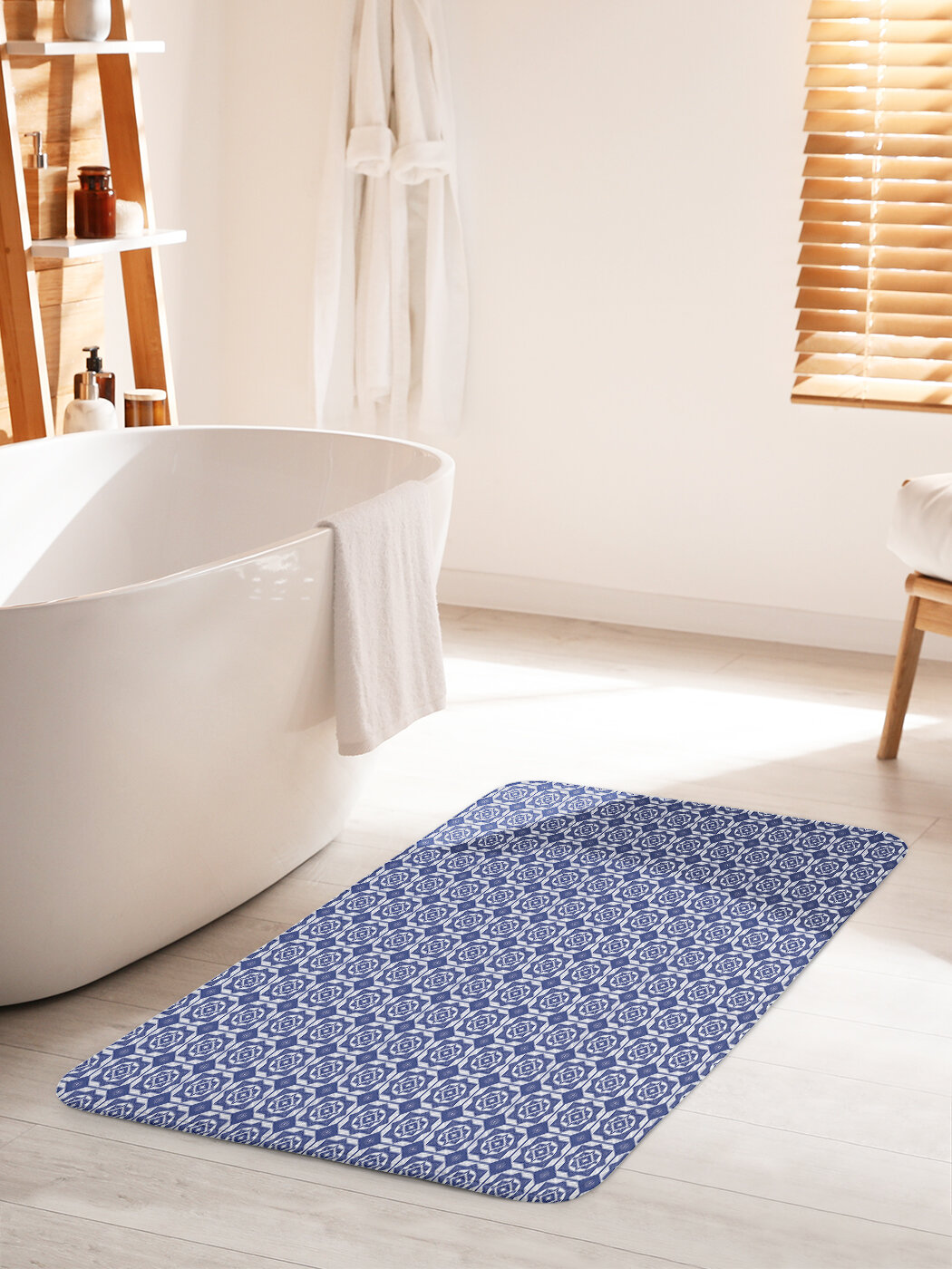 Коврик для ванной комнаты и туалета противоскользящий "Португальский декор" 60х100 см, JoyArty