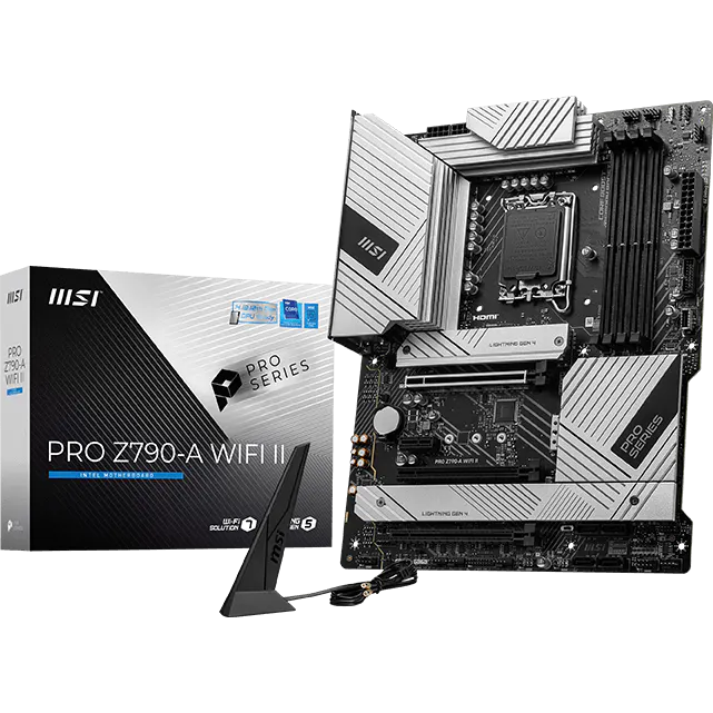 Материнская плата MSI PRO Z790-A WIFI II Soc-1700 Intel Z790 4xDDR5 ATX AC`97 8ch(7.1) 2.5Gg RAID+HDMI+DP