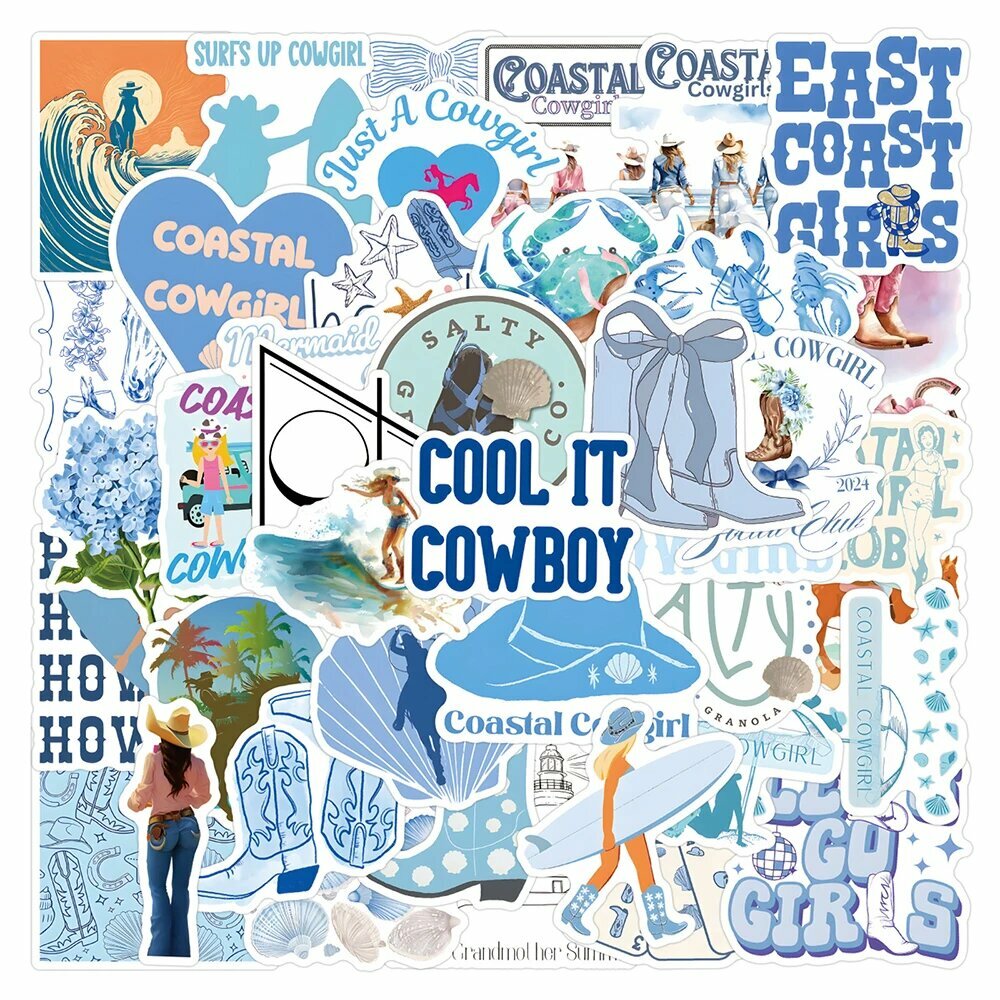 Наклейки Blue Aesthetic Coastal 55PCs