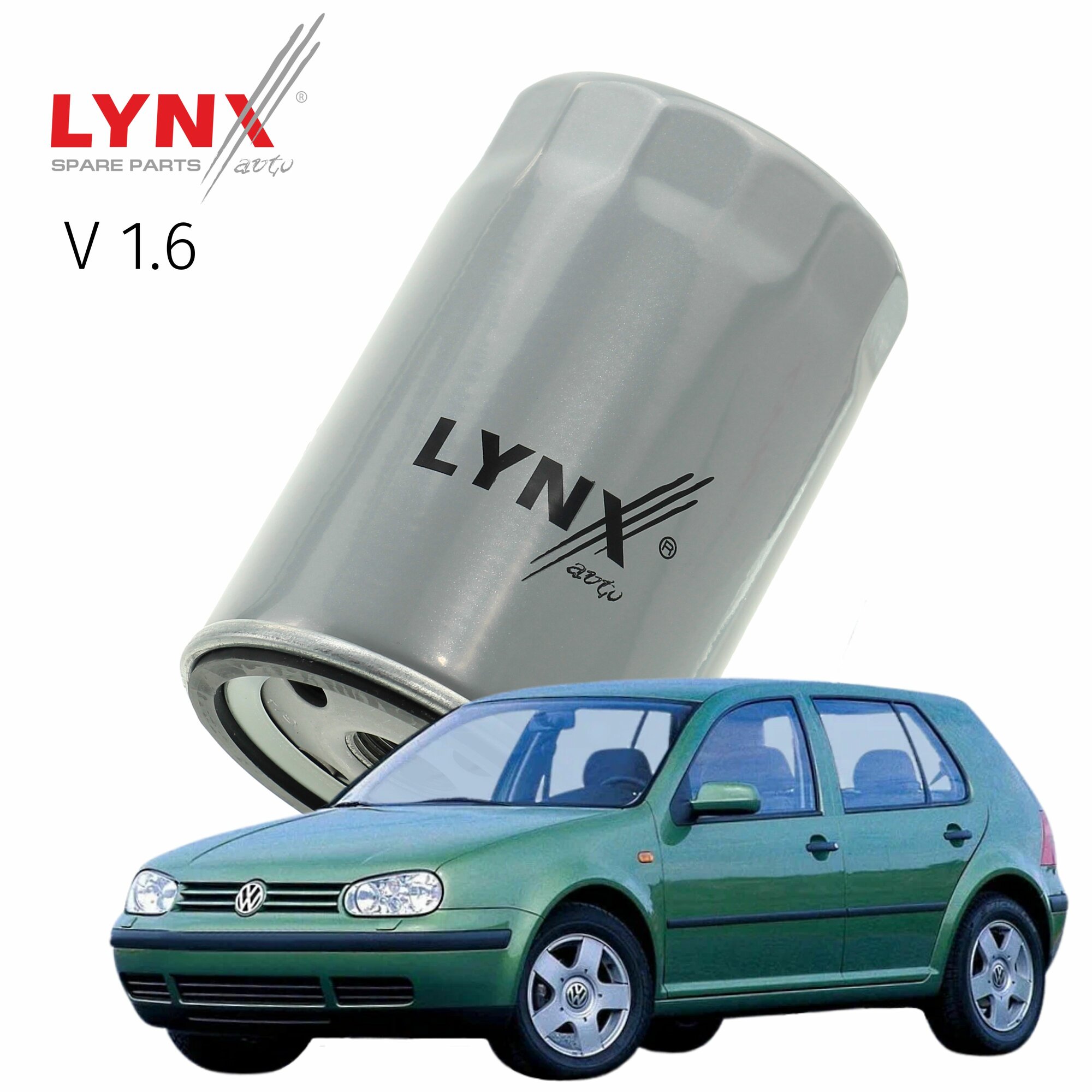 Фильтр масляный Volkswagen Golf (4) / Фольксваген Гольф 1997 1998 1999 2000 2001 2002 2003 2004 2005 2006 V1.6 AEH, AKL, APF / 1шт LYNXauto