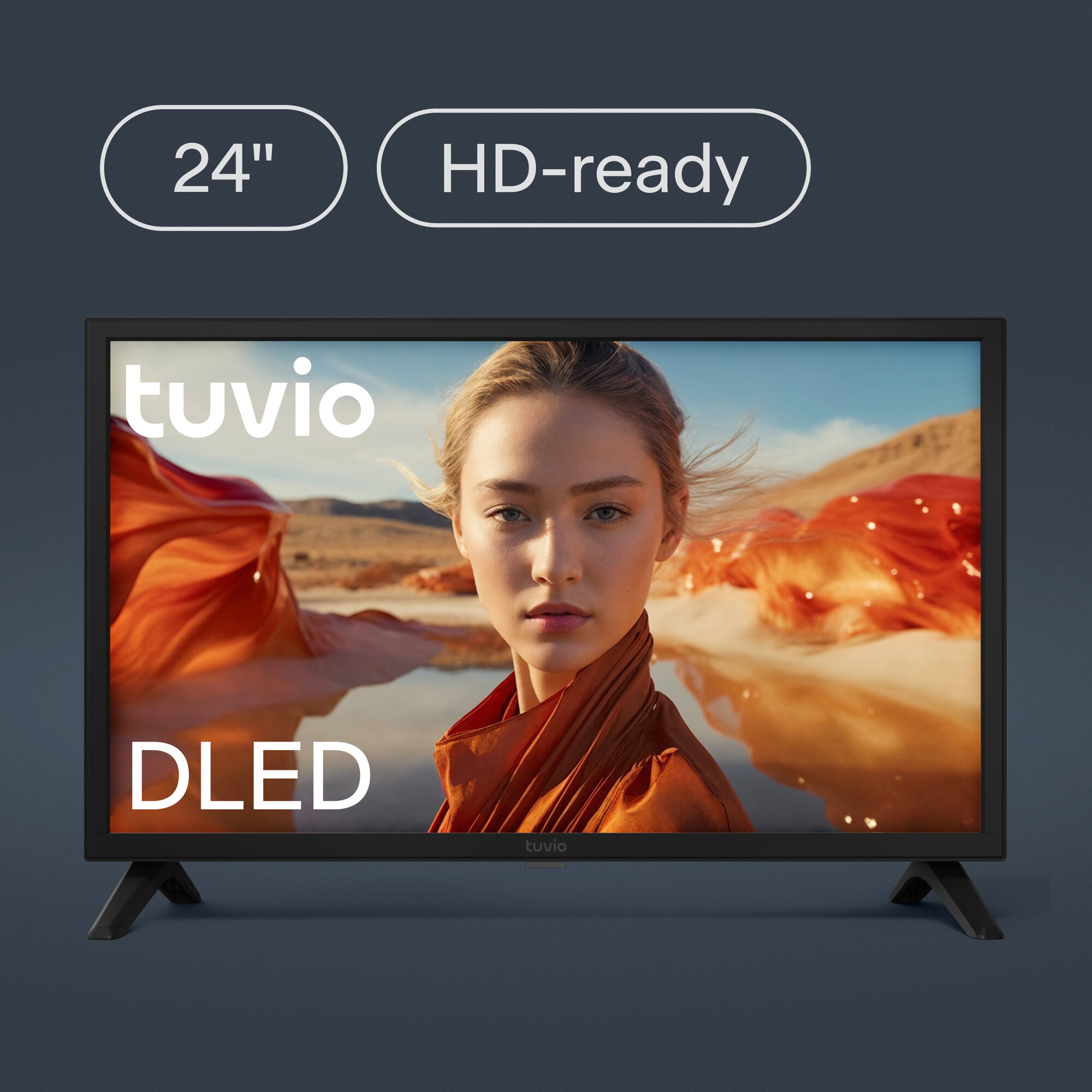 24” Телевизор Tuvio HD-ready DLED на платформе YaOS, TD24HBSV1, черный