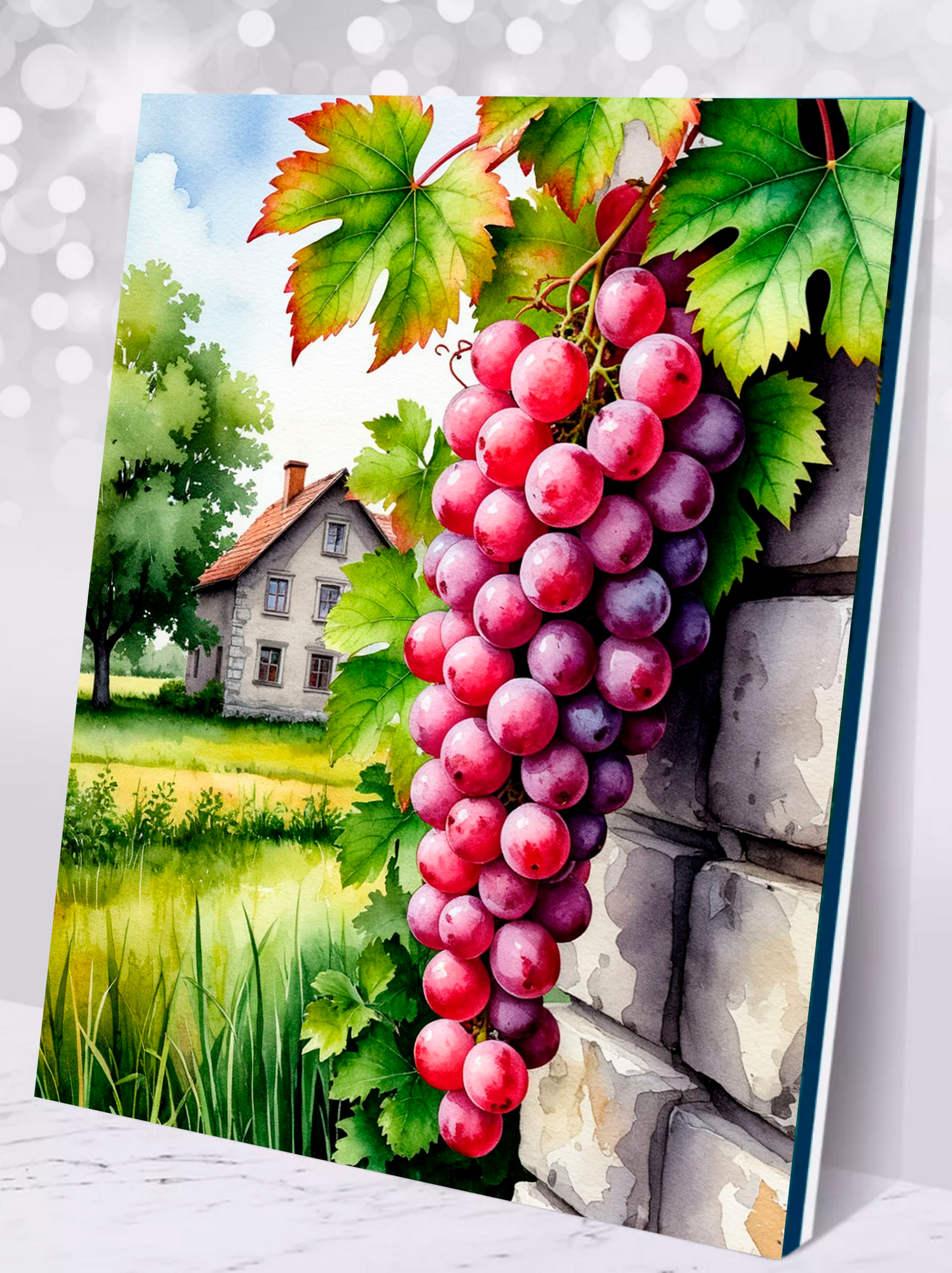 Картина по номерам Виноград 40х50 см, хлопковый холст на подрамнике, акрил, Art Hobby Home