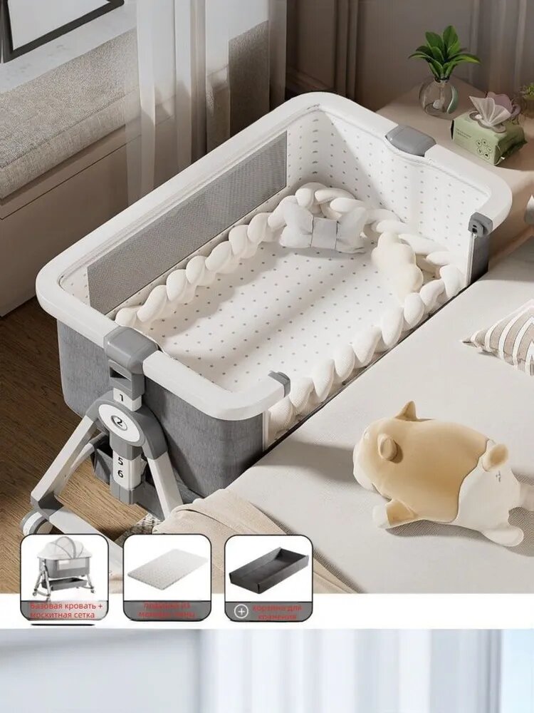 Кровать детская 55х92х84 см, серый