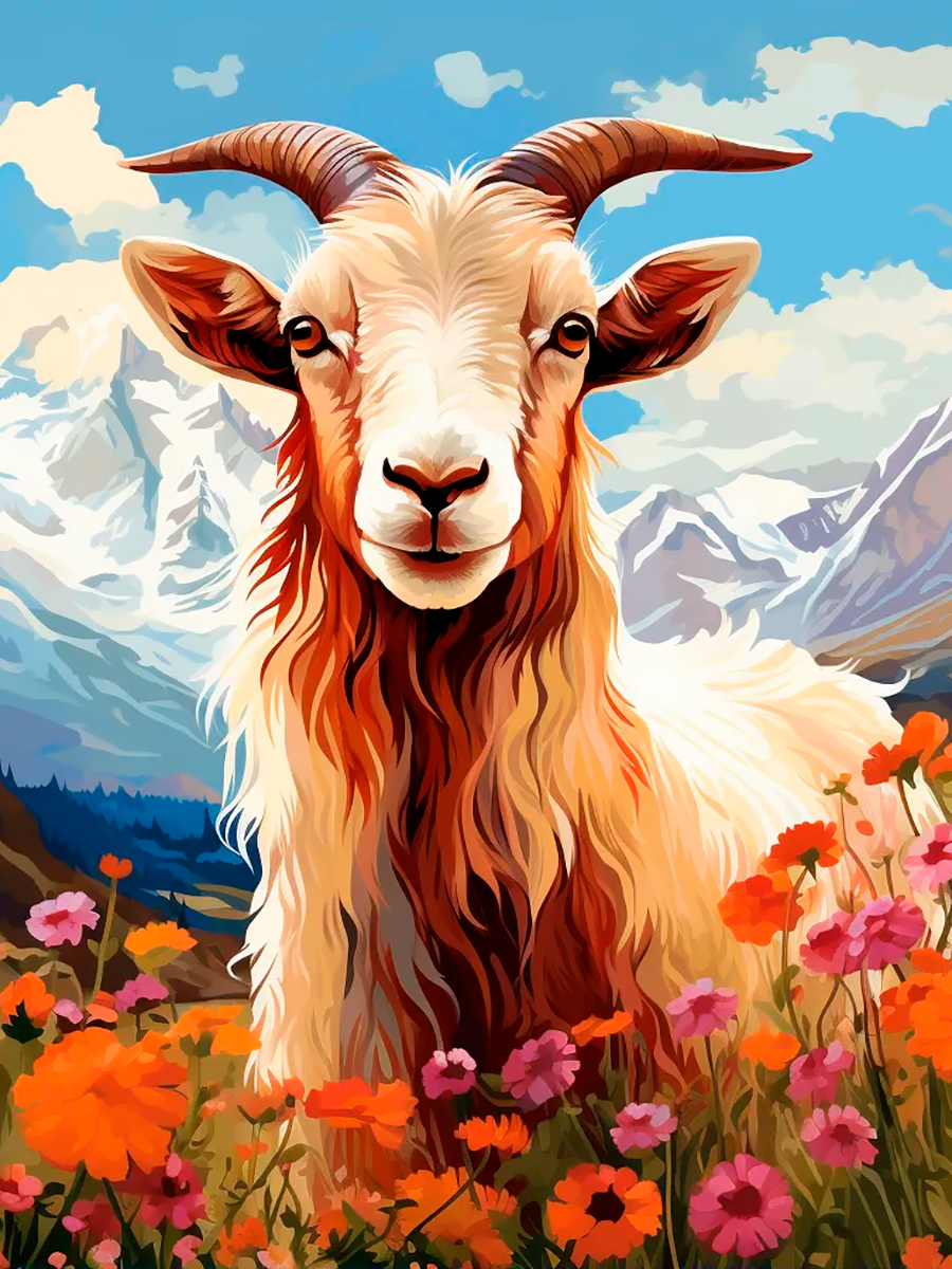 Картина по номерам "Горный козел", хлопковый холст на подрамнике 40х50 см, акрил, 000 Art Hobby Home