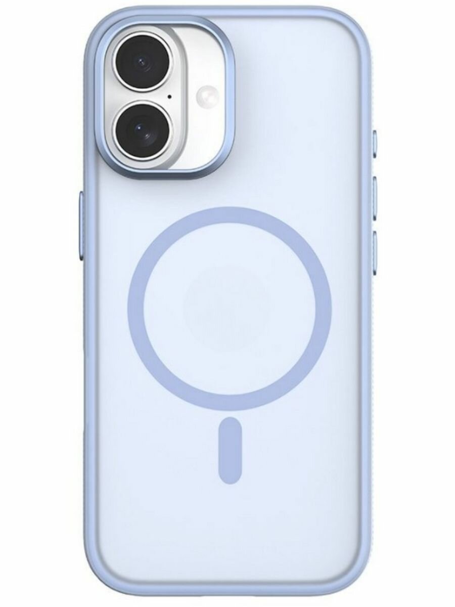 Чехол-накладка Comma Joy Elegant Magnetic Anti-Shock Case для Apple iPhone 17, голубой