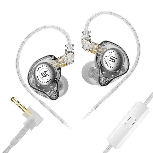 Динамические внутриканальные наушники KZ EDX PRO 2 (IEM) с проводным подключением, Hi-Fi-наушники со съемным кабелем и разъемом 3,5 мм/Type-C.