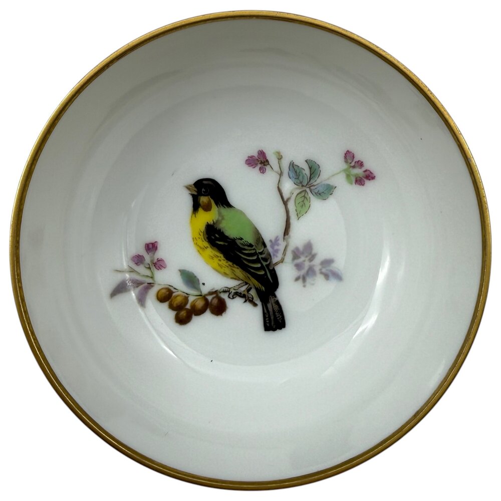 Розетка - миска "Птицы Синица", 8.5 см, фарфор, 1970-1980 гг, Kaiser, Германия