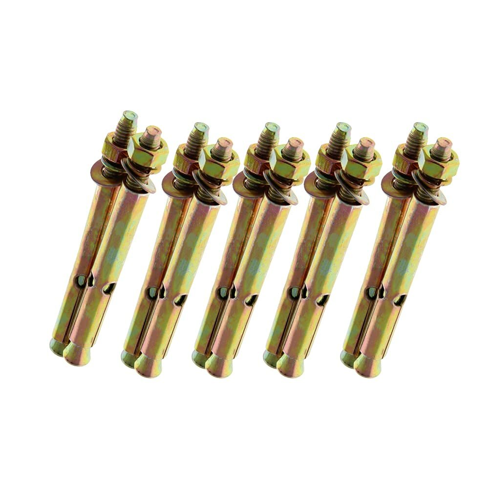 10 шт. M10x100 мм углеродистая сталь оцинкованная шестигранная гайка втулка анкерные расширительные болты крепеж для заб