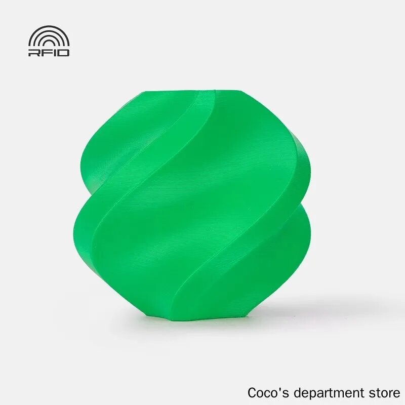 Bambu Lab Расходные материалы для 3D-печати из ABS, со сверхнизким запахом, высокой прочностью, термостойкостью и стабильностью, интеллектуальное распознавание параметров RFID, Зеленый 40500, без лотка