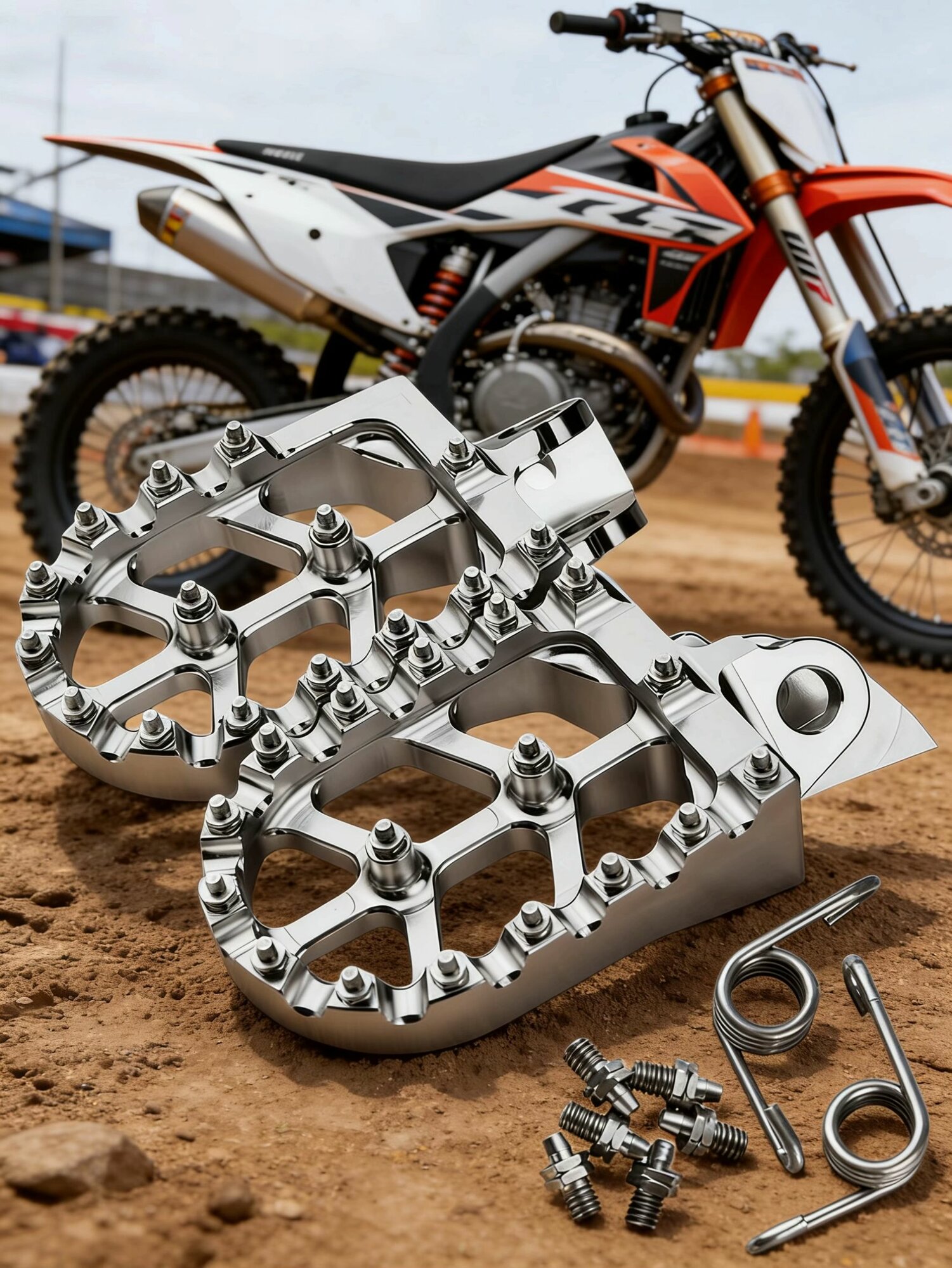 Подножки водителя (пеги) алюминиевые на питбайк кросс эндуро KAYO CRF TTR125 BSE APOLLO MX Ataki BSE-ROMIKY